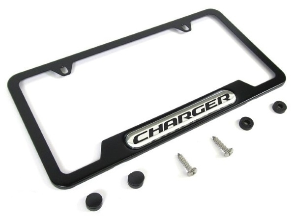 Authentic Mopar Plate Frame Black W/ Charger Logo - 82214930 | Mopar ...