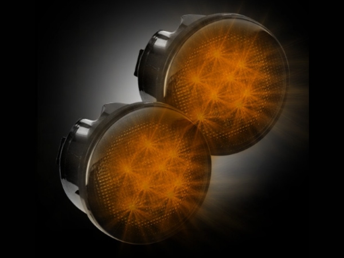 RECON Round Front Turn Signal Lenses LED - 264134BK | Mopar Online Parts