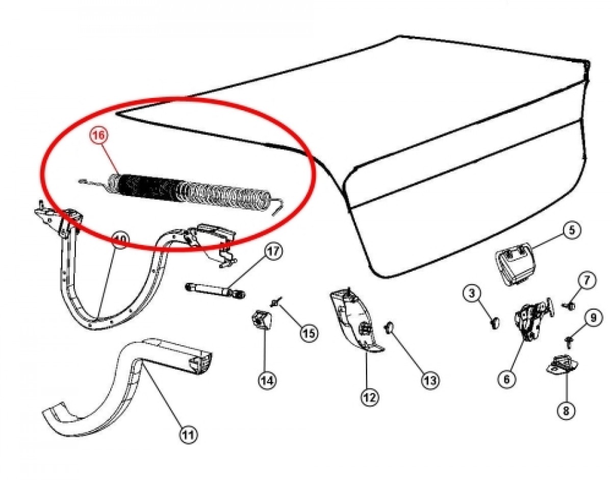 Mopar Rear Spoiler Deck Lid Struts - 55113715AD-X2 | Mopar Online Parts