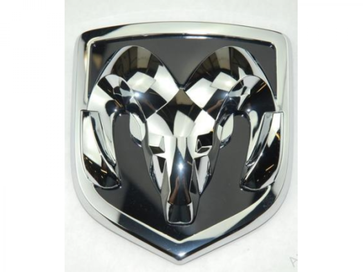 Mopar Emblem Ram's Head Grille Medallion Chrome - 68050754AA | Mopar ...