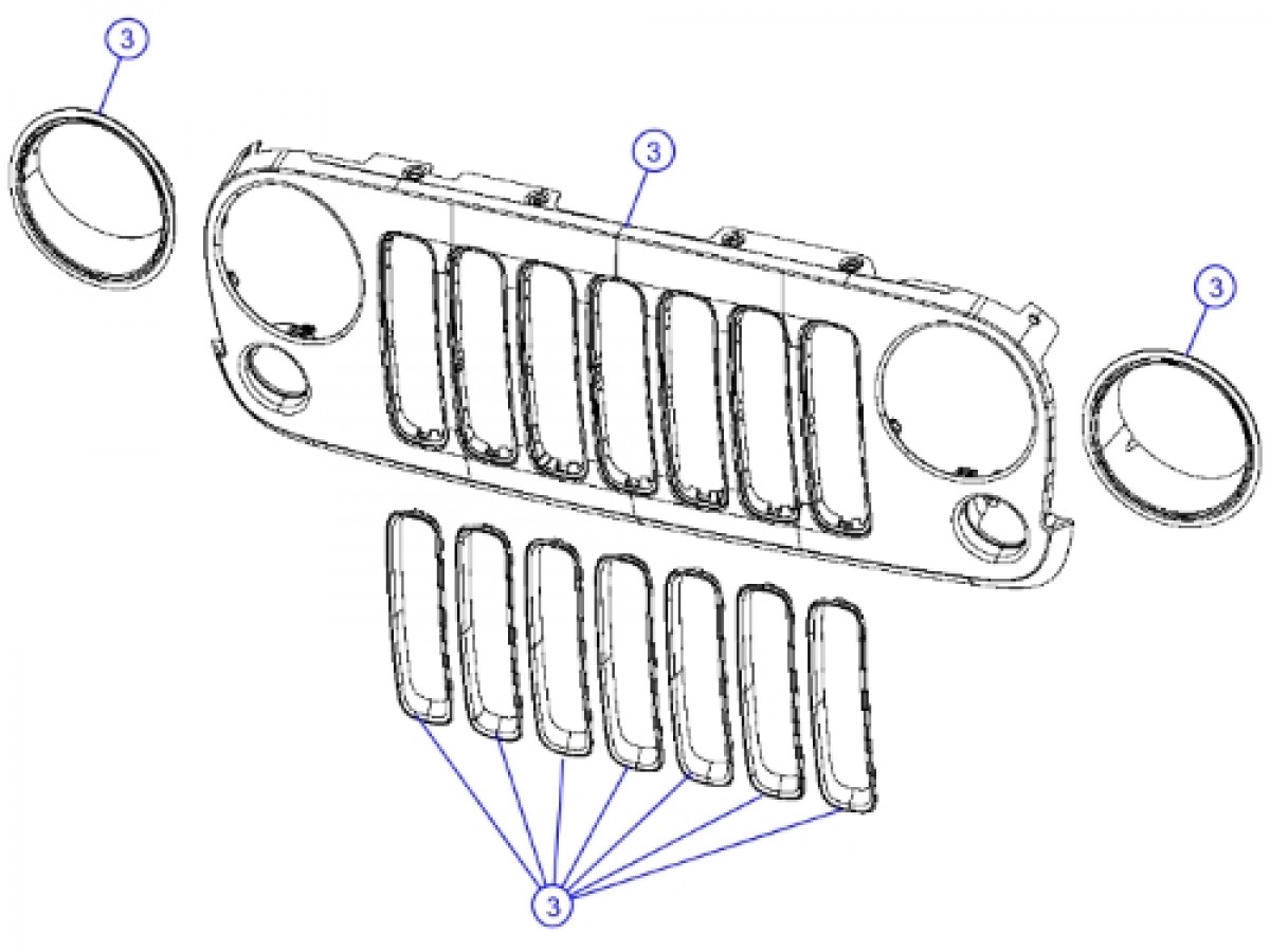Mopar Grille Unpainted - 68240419AB | Mopar Online Parts