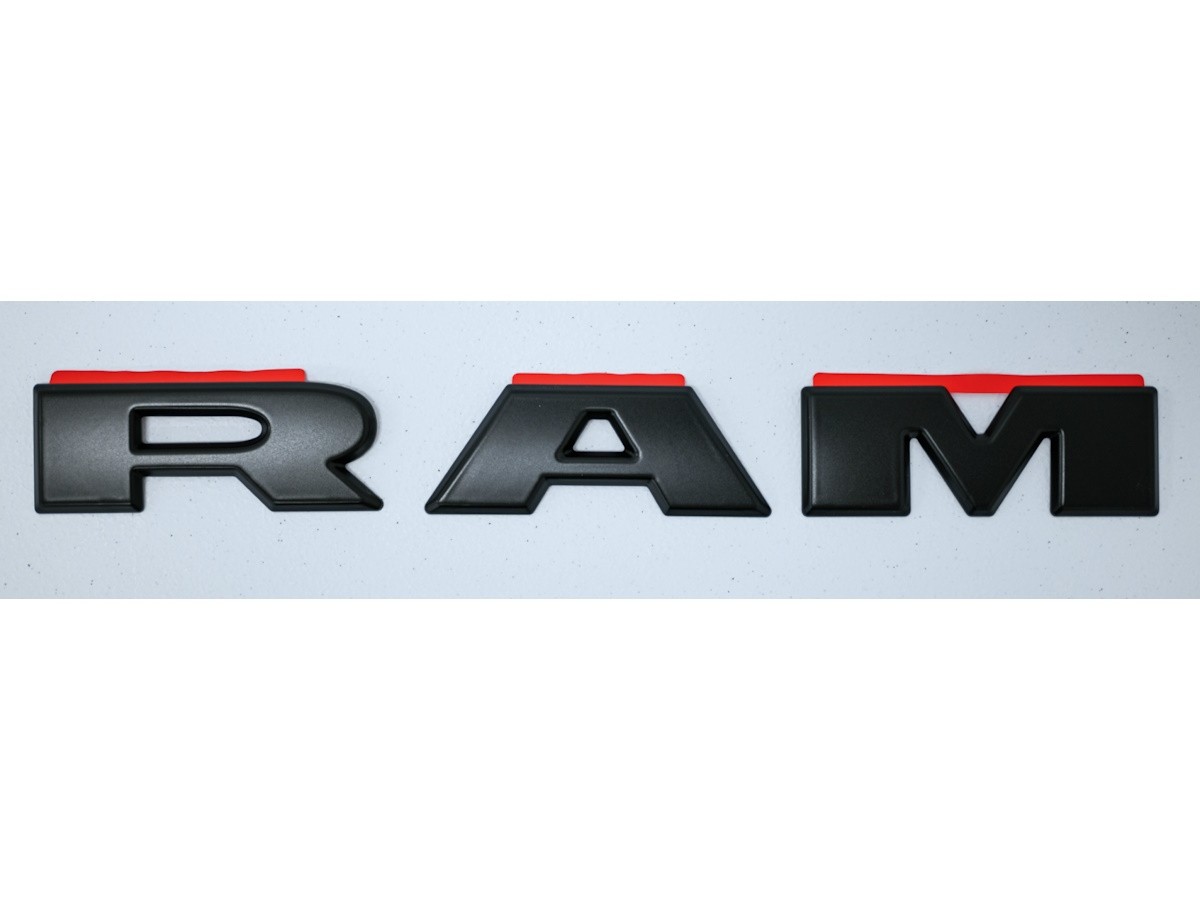 Mopar Matte Black RAM Front Grille Badge Overlay Kit - 68709205AA ...