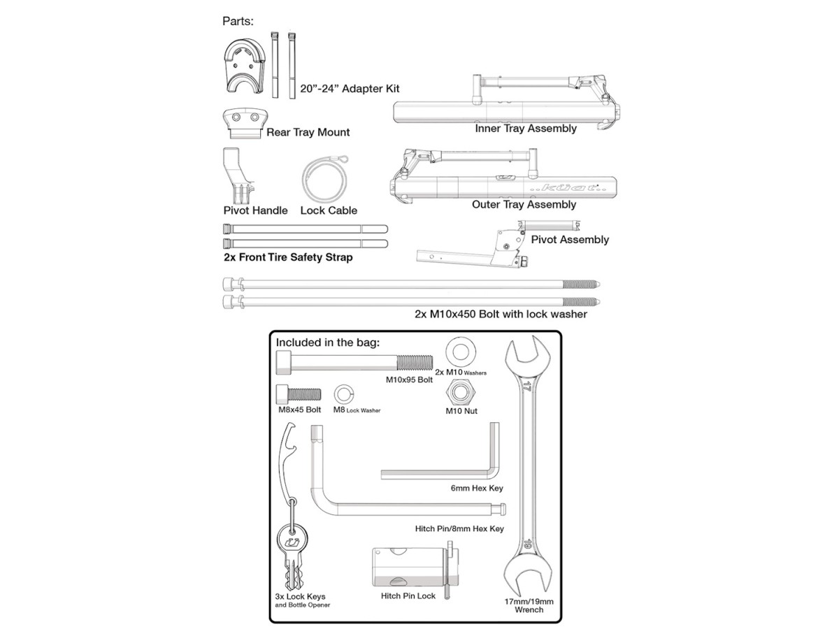 Mopar Kuat Sherpa Hitch Mounted Tilting Two Bicycle Carrier For 2-Inch ...