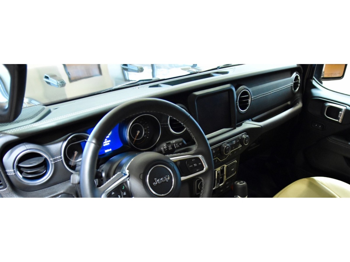 Mopar Dashboard Panel Trim Kit Black Leather & White Stitching Sahara ...