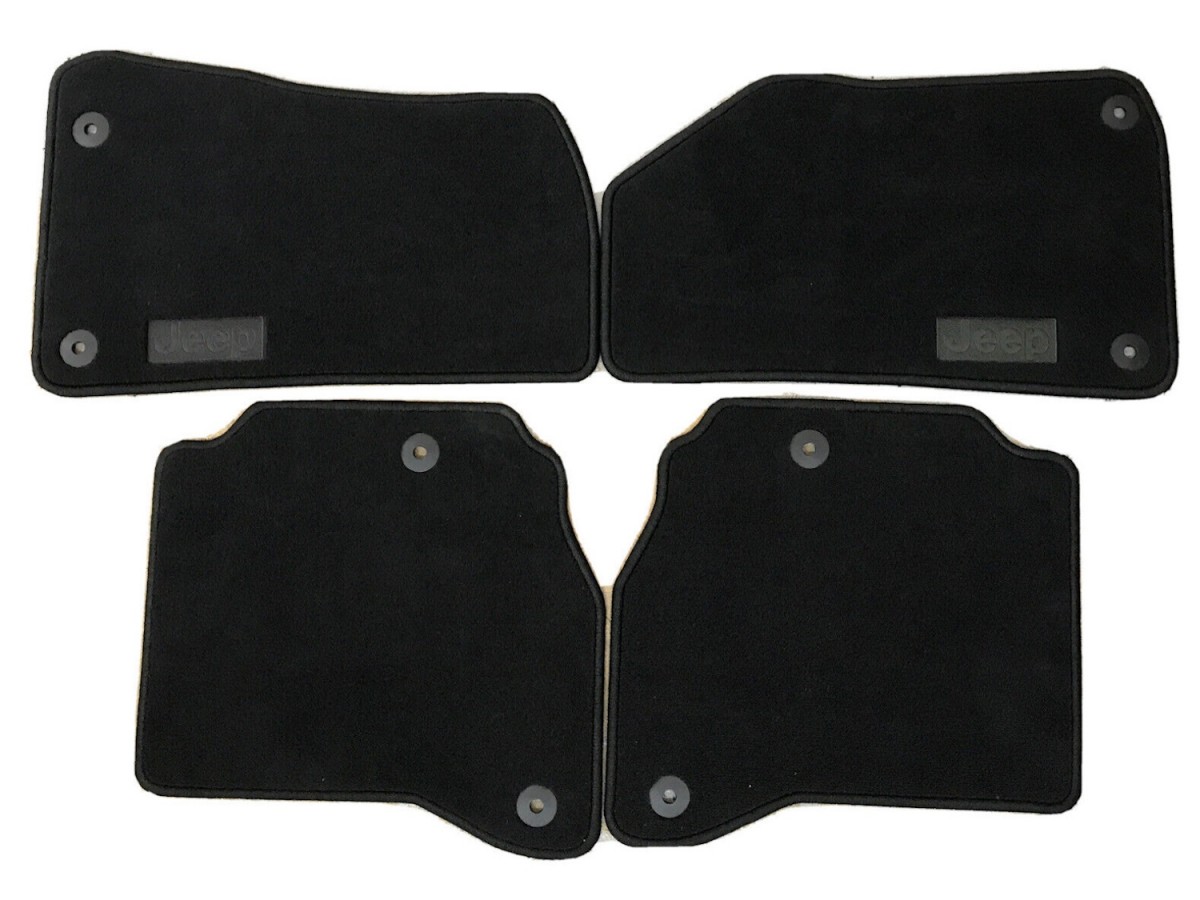 Mopar Floor Mats Set Of Four Black With Jeep Logo - 6LJ74TX7AB | Mopar ...