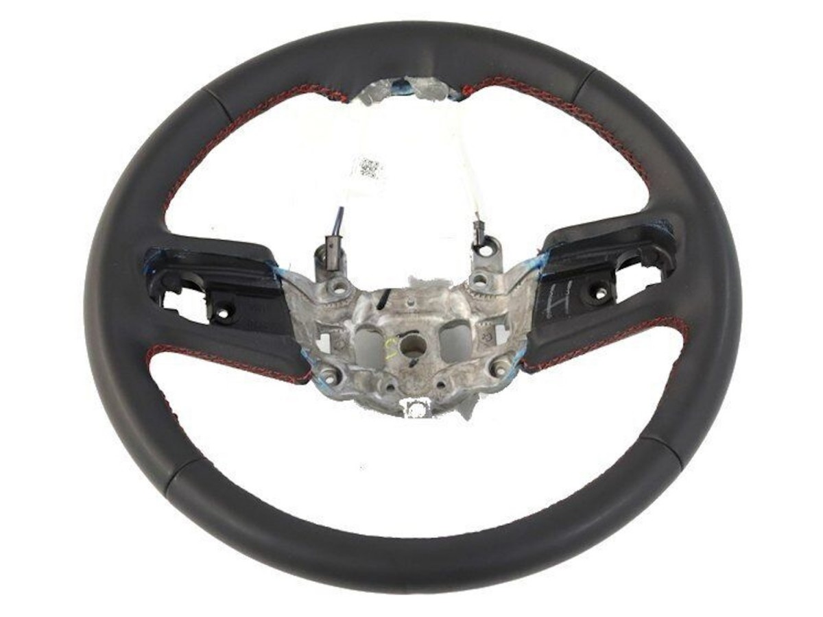 Mopar Steering Wheel Upgrade Heated Black Leather With Red Stitching ...
