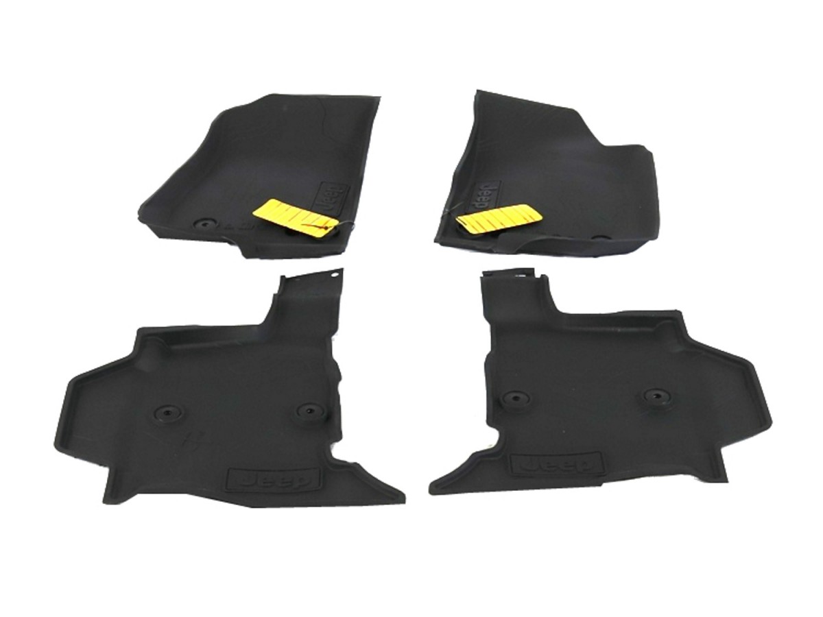 Mopar Rubber Floor Mats With Black Jeep Logo For 4XE - 7LT62TX7AA ...