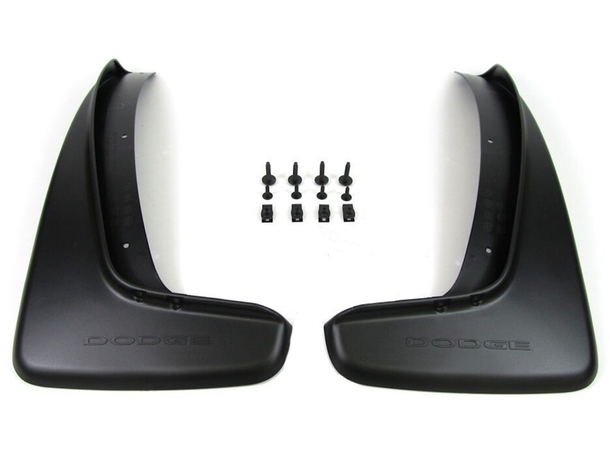 Mopar Splash Guards Kit Of Two For Rear Molded Black With Dodge Logo ...