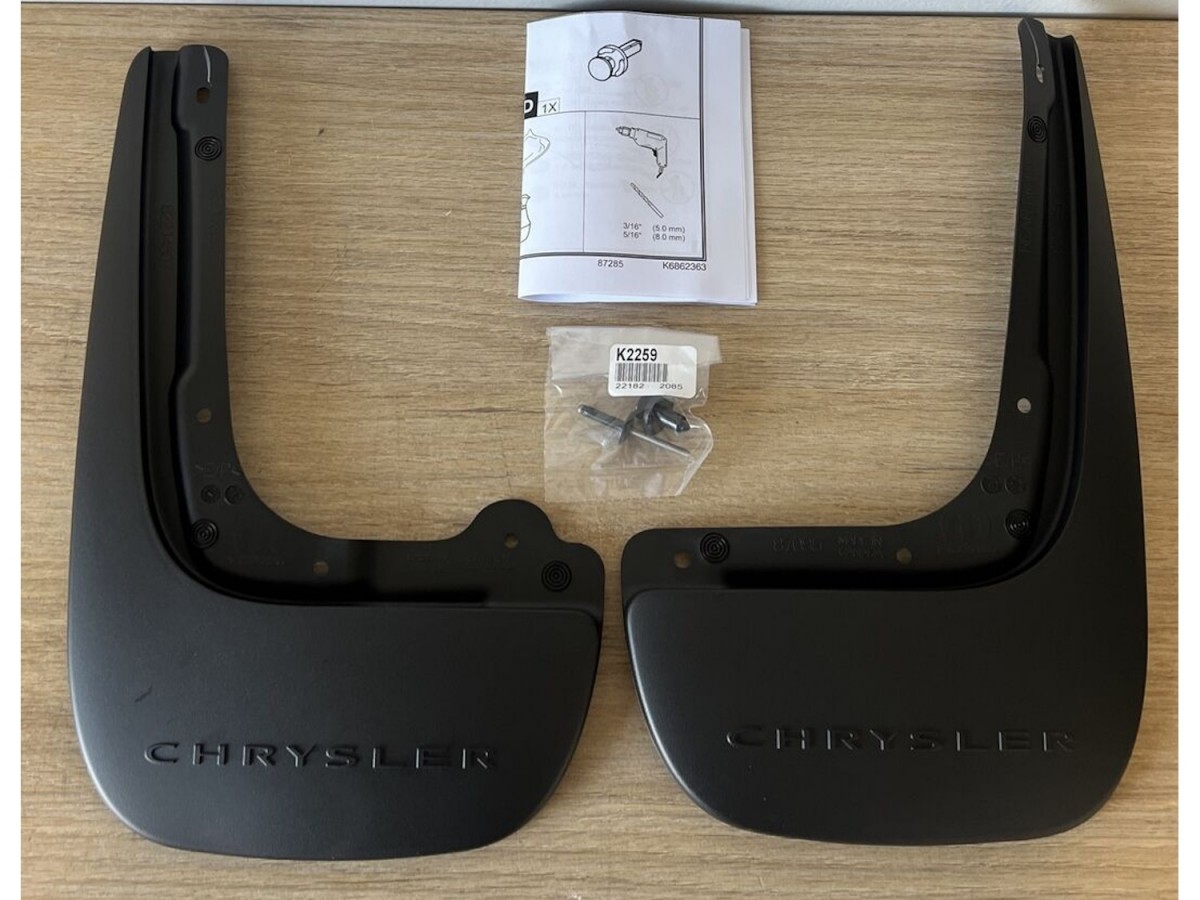 Mopar Splash Guards Rear Pair Black Molded With Chrysler Logo ...