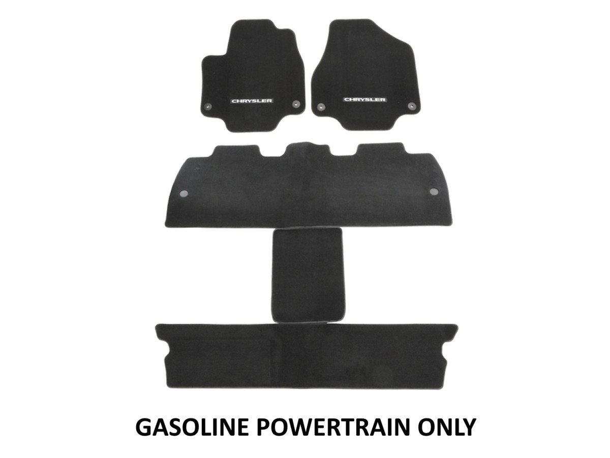 Mopar Floor Mats For Gasoline Powertrain Black With Chrysler Logo First ...