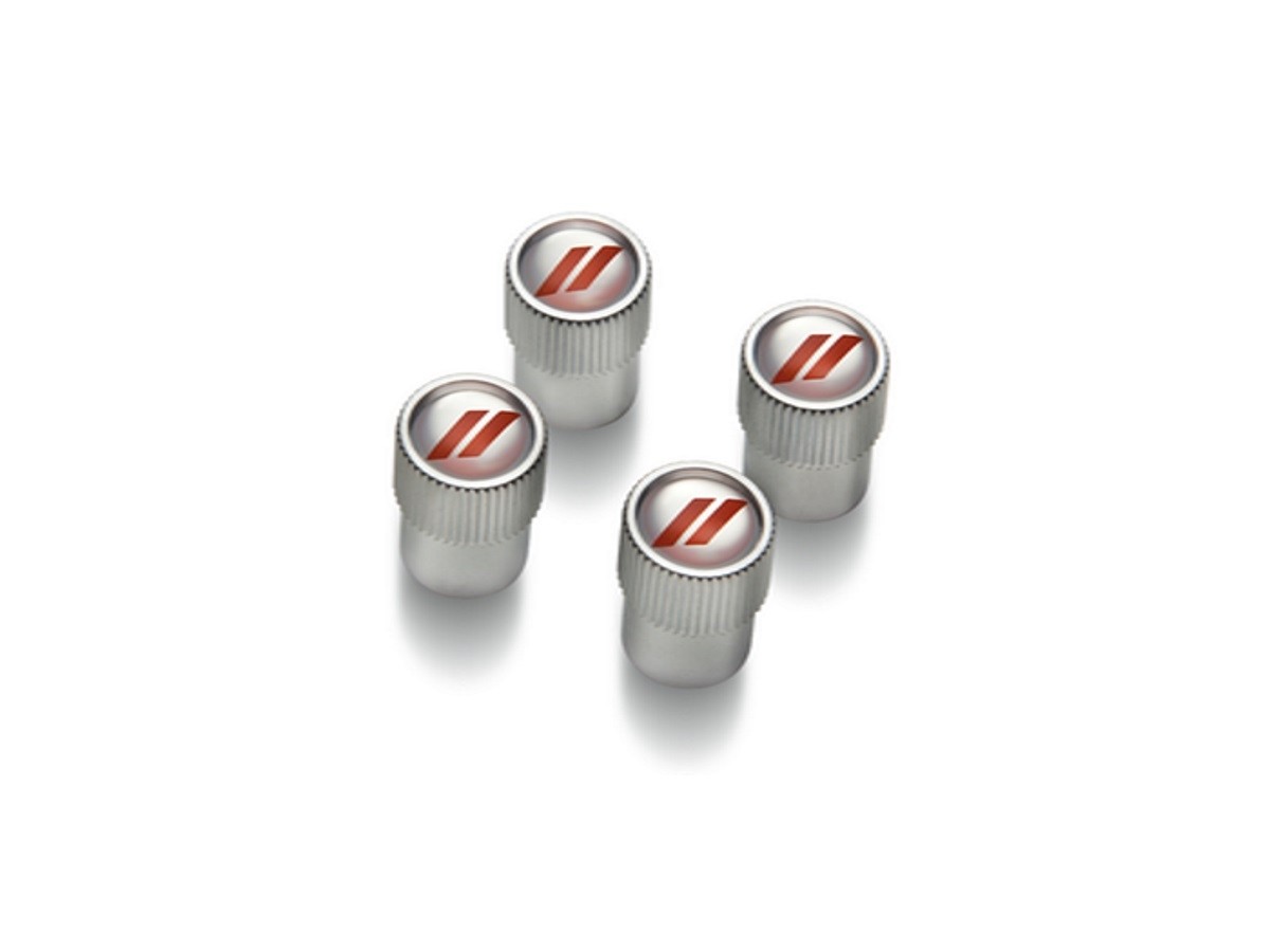 Mopar Chrome Silver Wheel Valve Stem Caps With Red Dodge Logo ...