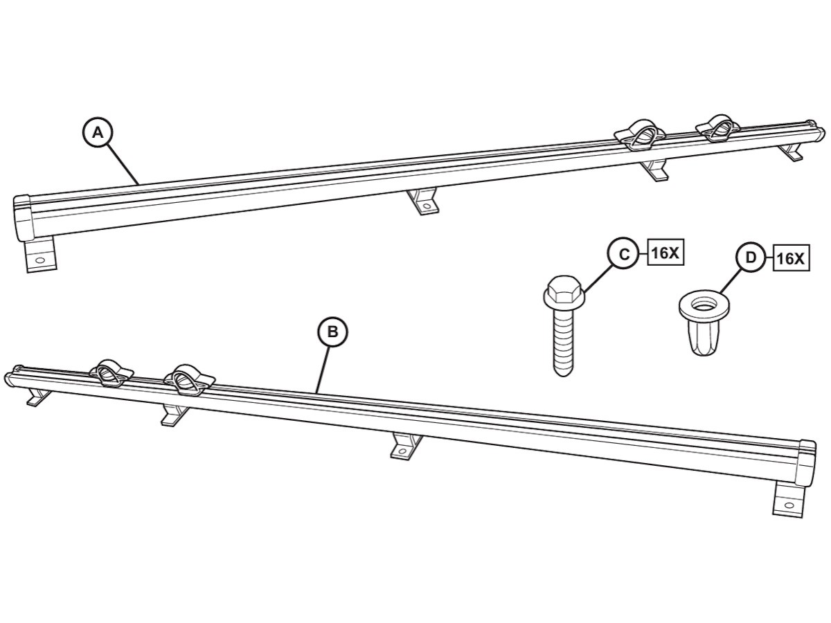 Mopar Pickup Box Utility Rails Kit Of Two For 6.4 Bed - 82215286AB ...