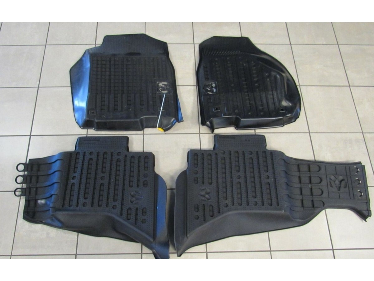Mopar Rubber Mats Bucket Style Front & Rear Black - 82215581AB | Mopar ...