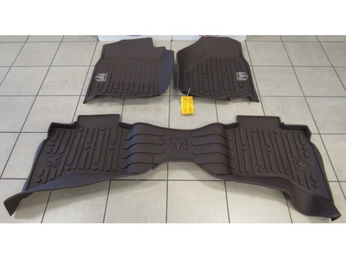 Mopar Rubber Mats Bucket Style Front & Rear Brown - 82215586AB | Mopar ...