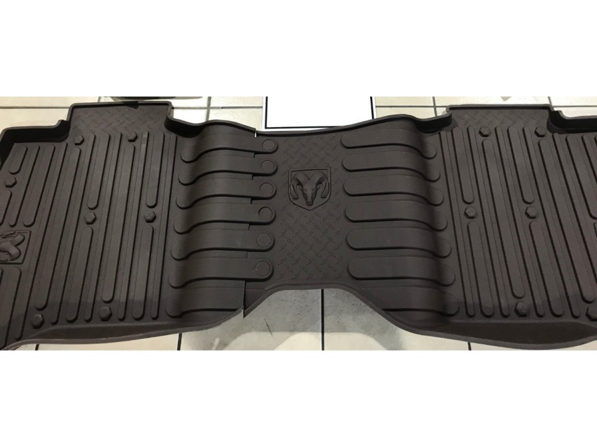 Authentic Mopar Rubber Mats Bucket Style Front & Rear Brown ...