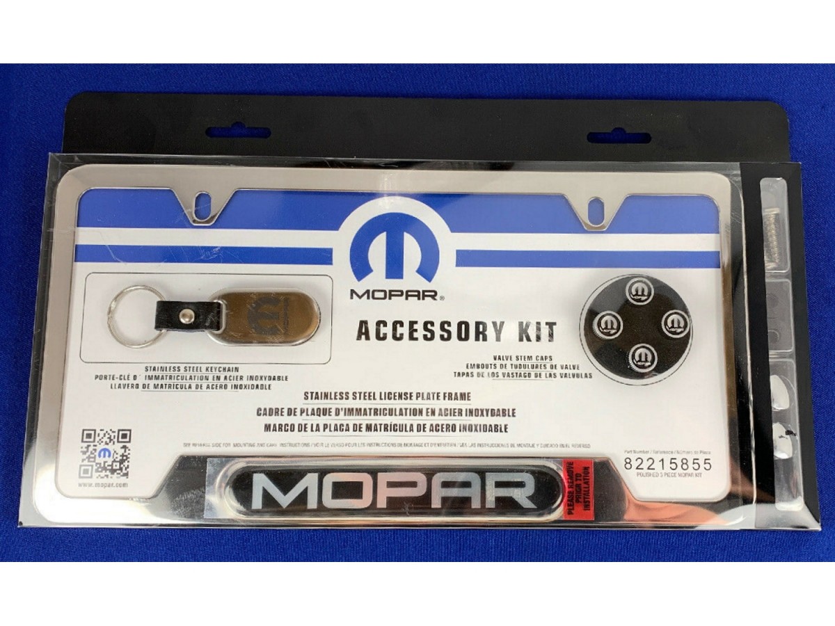 Mopar License Plate Frame Gift Set - Mopar Logo Silver - 82215855 ...