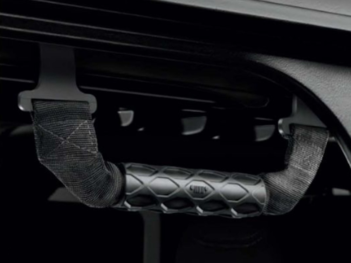 Mopar Rear Grab Handles Set Of Two Black With Jeep Grille Logo ...