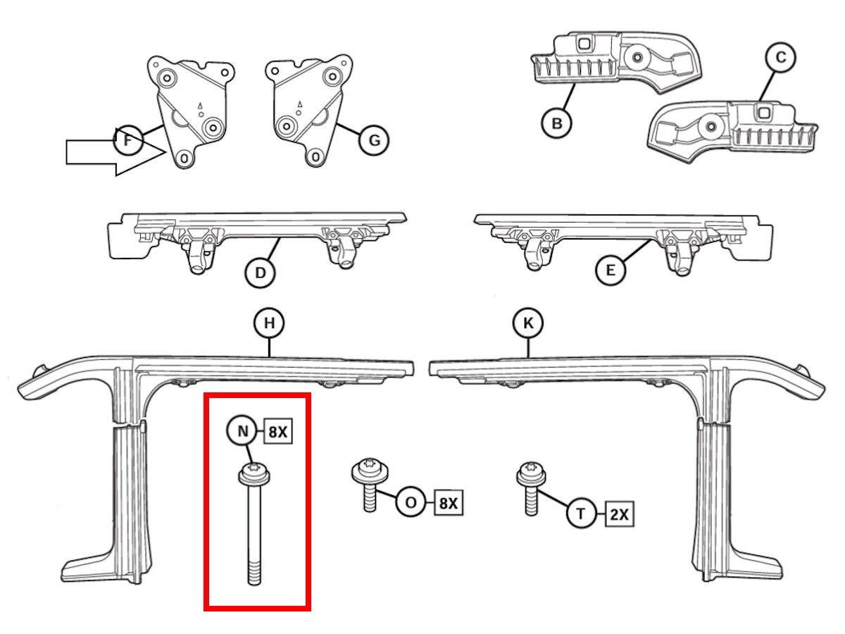 Mopar Soft Top Door Frame Bolt Torx Head - 6512163AA | Mopar Online Parts