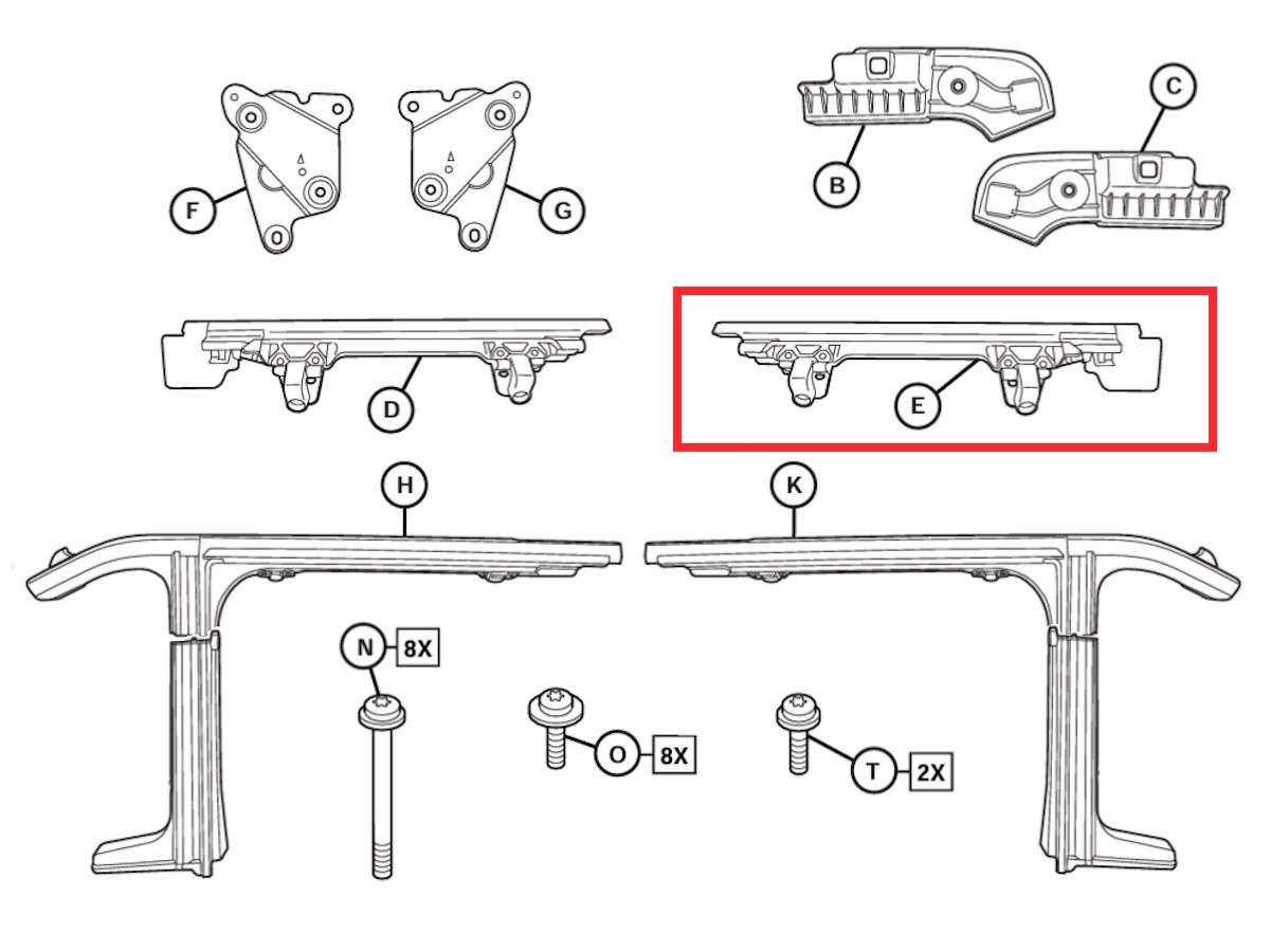 Mopar Soft Top Door Frame Front Driver Side - 68251545AH | Mopar Online ...