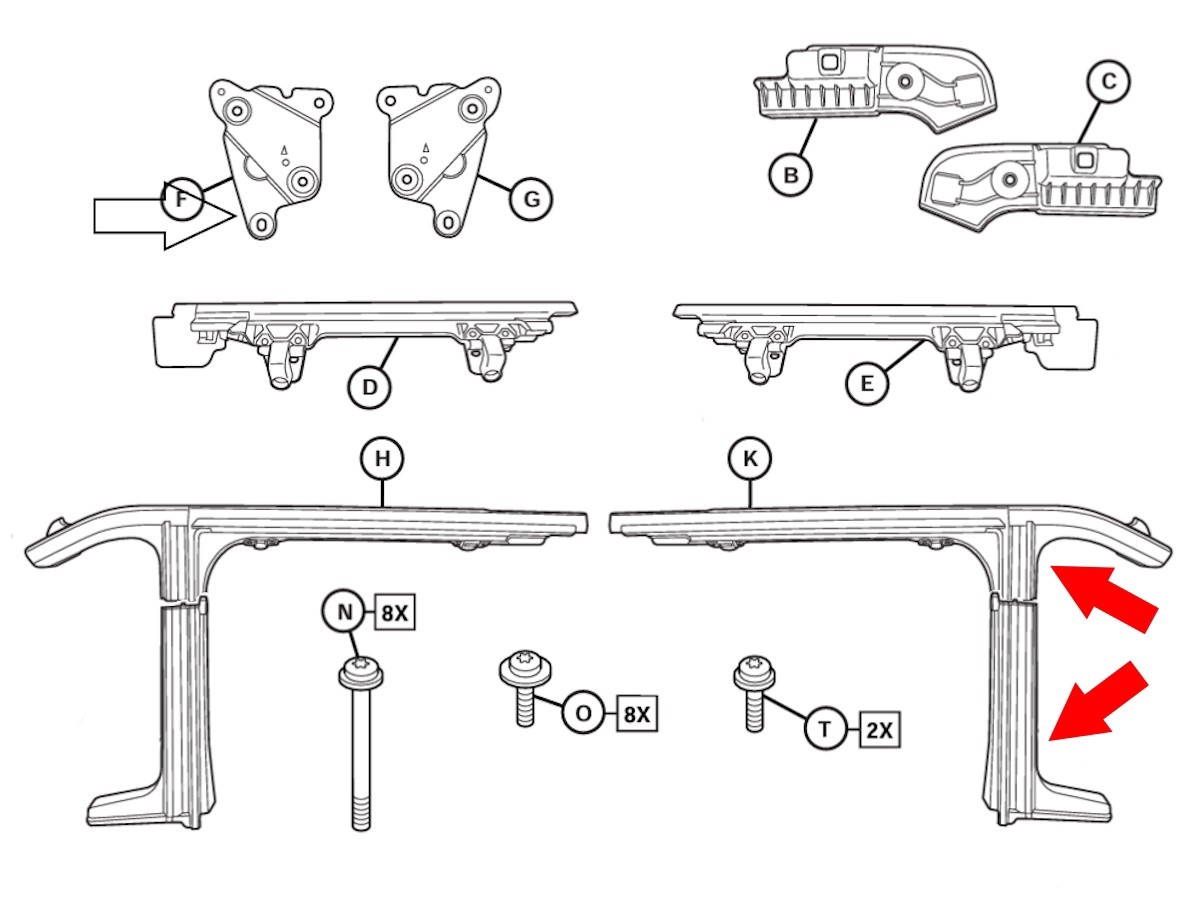 Mopar Soft Top Door Frame Assembly Rear Driver Side - 68251547AG ...